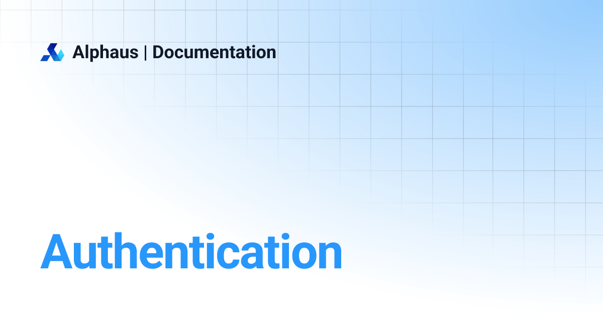 Authentication | Alphaus | Documentation